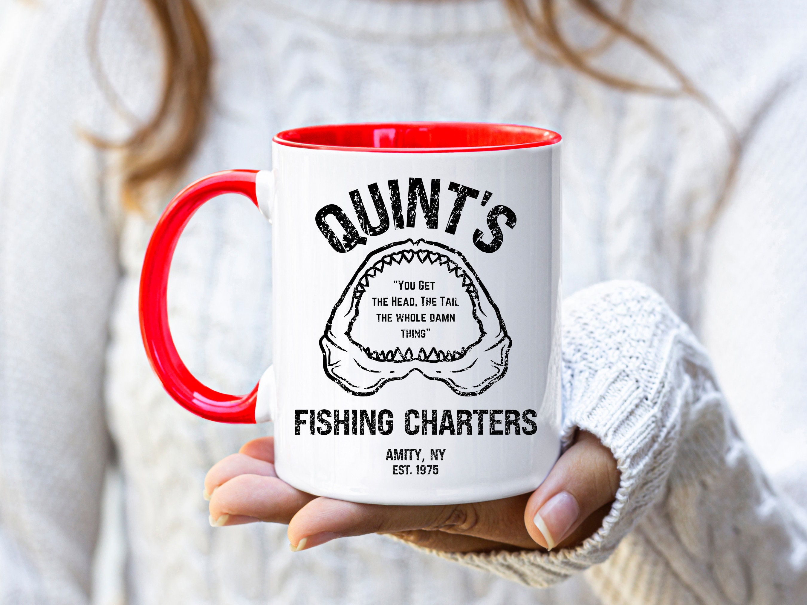 Quint's Fishing Charters Amity, NY, Est 1988, Jaws Movie Mug, You Get ...