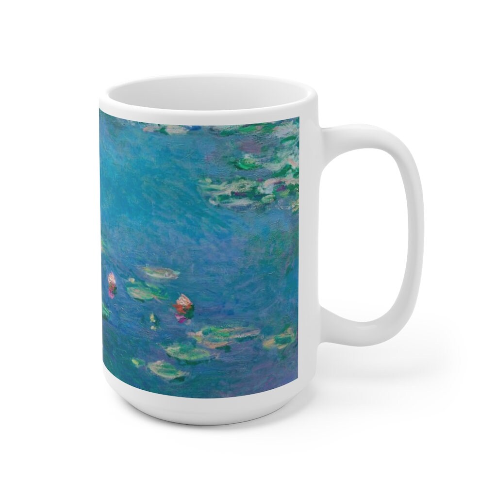 Claude Monet Water Lilies Painting on 15 Oz Mug, Water Lilies Painting ...
