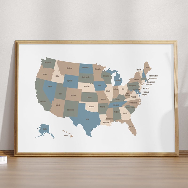 Usa Map Poster - Etsy