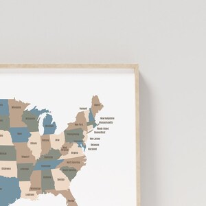 Printable United States Map, Large Downloadable Map, Dorm Wall Decor ...