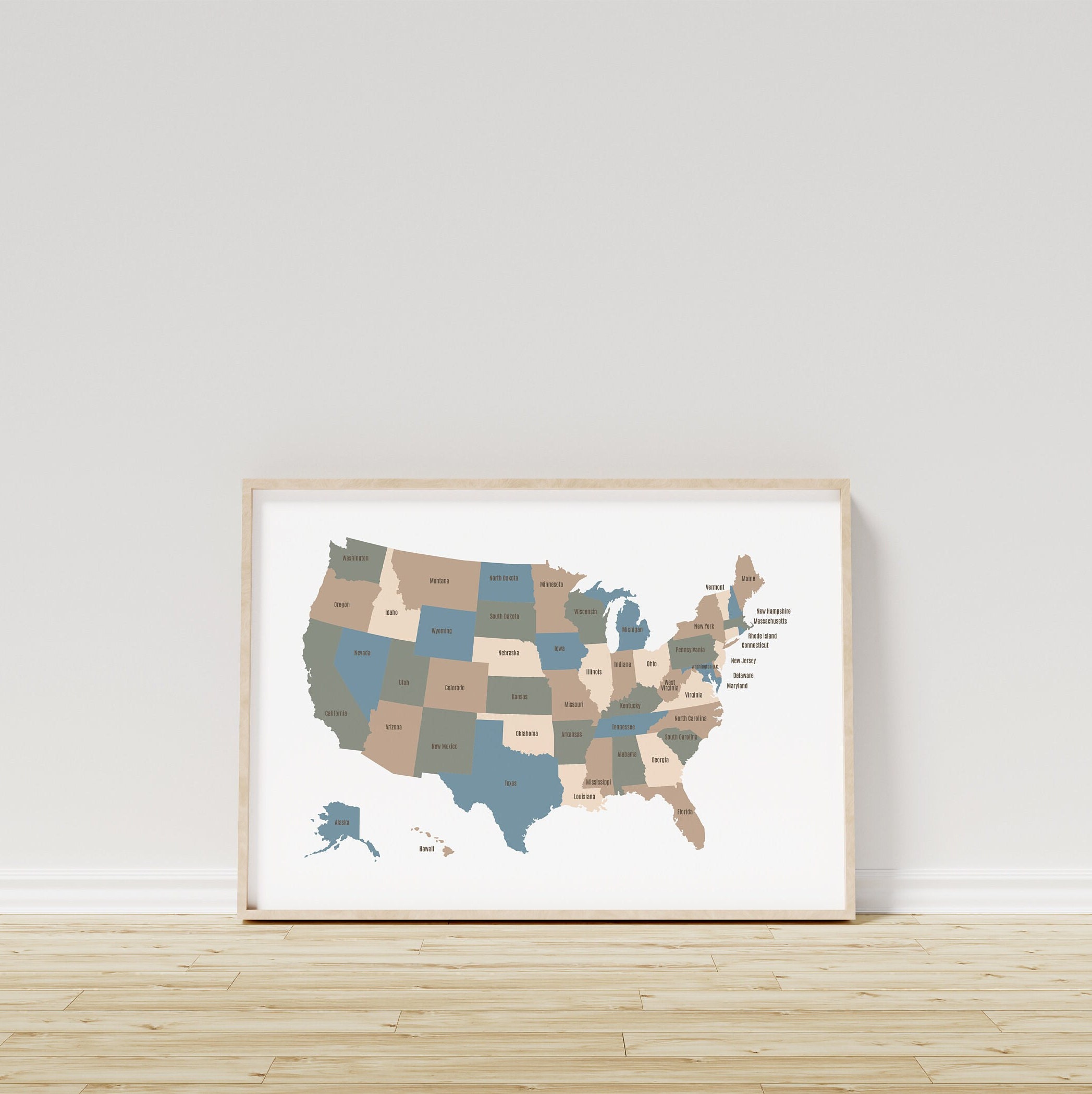 Printable United States Map, Large Downloadable Map, Dorm Wall Decor ...