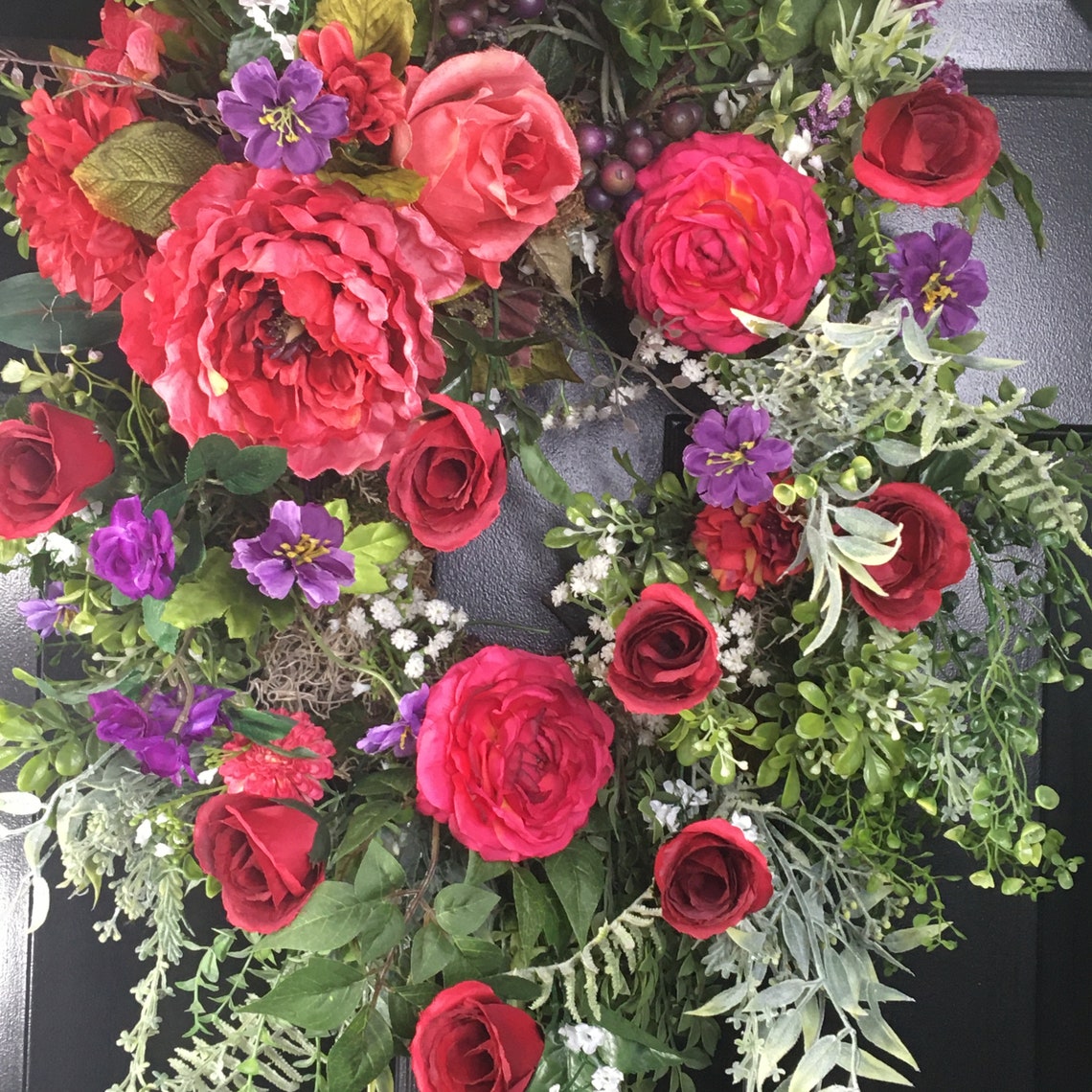 Valentine Rose Wreath Peony Rose Wreath Red Rose Wreath Red - Etsy