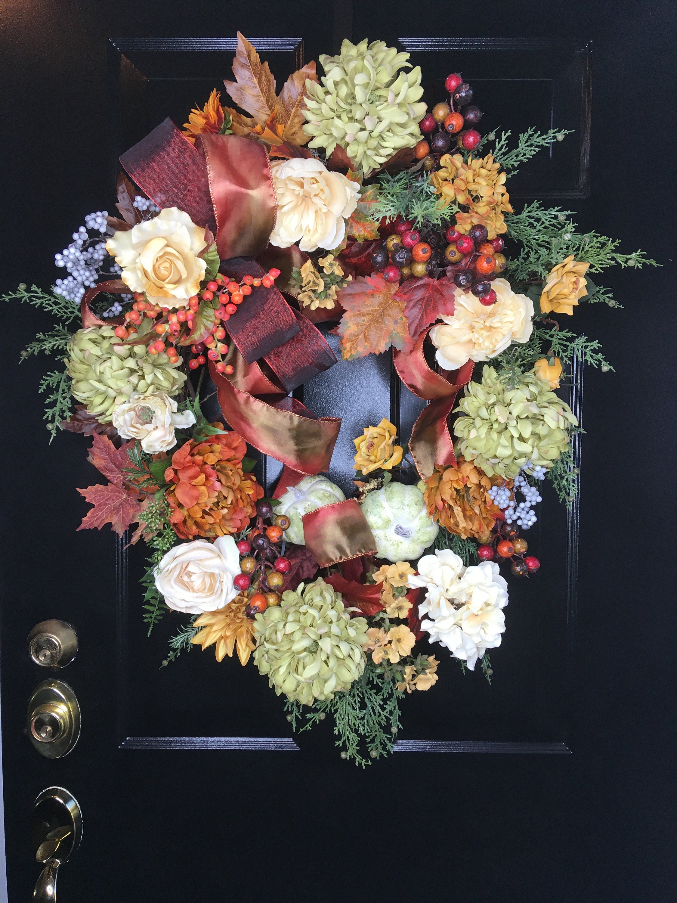 Fall Grapevine Wreath, Fall Mum Wreath, Rose and Mum Fall Wreath ...