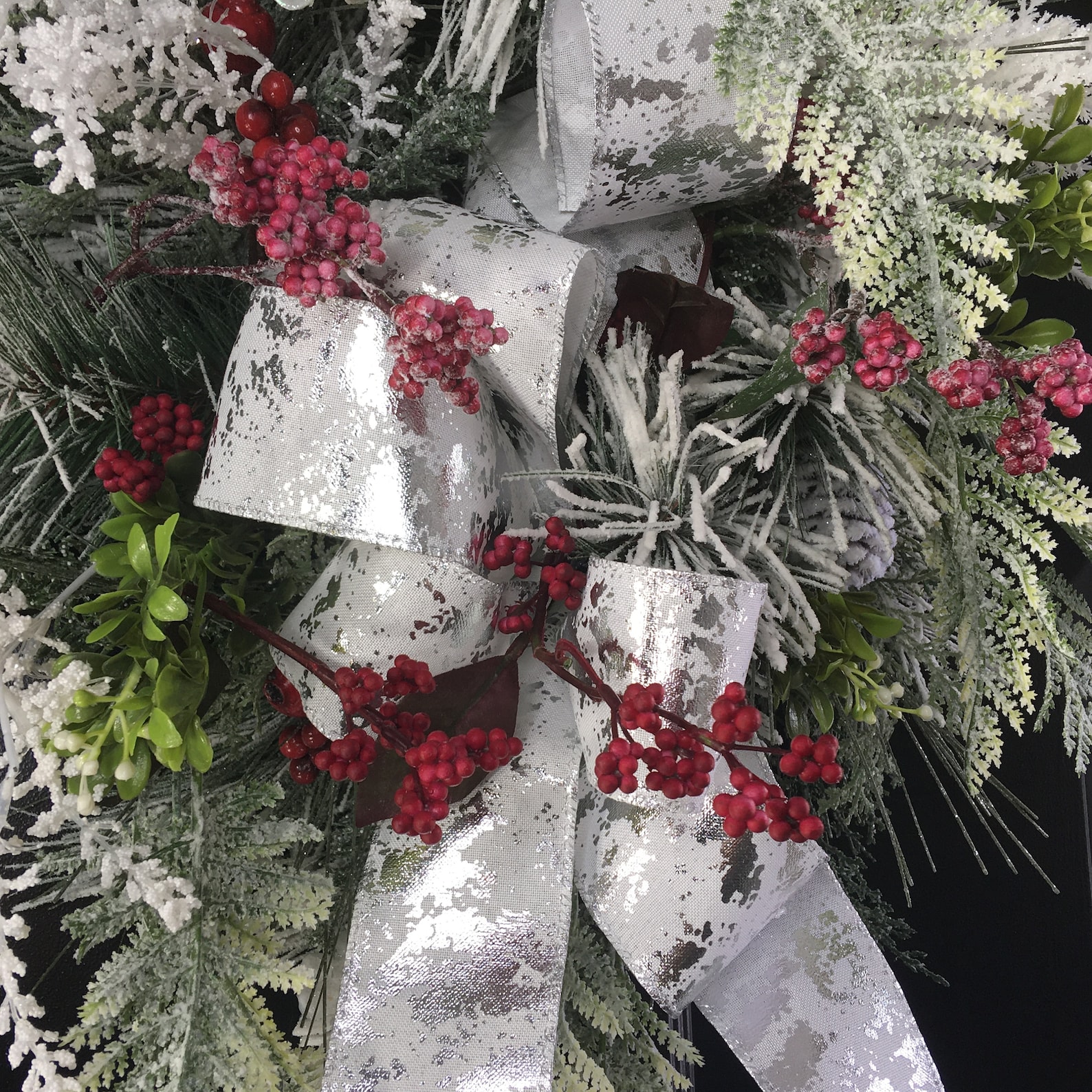 Silver and White Swag, White Winter Swag, Elegant Winter Swag, Silver ...