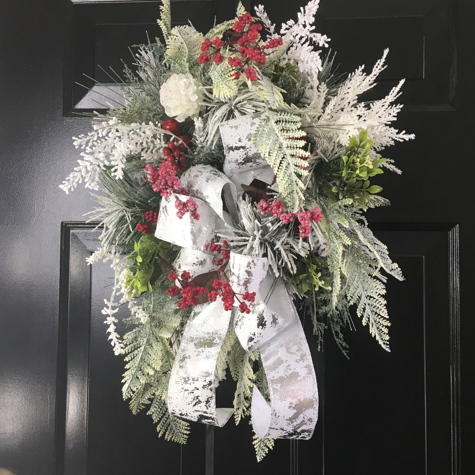 Silver and White Swag, White Winter Swag, Elegant Winter Swag, Silver ...