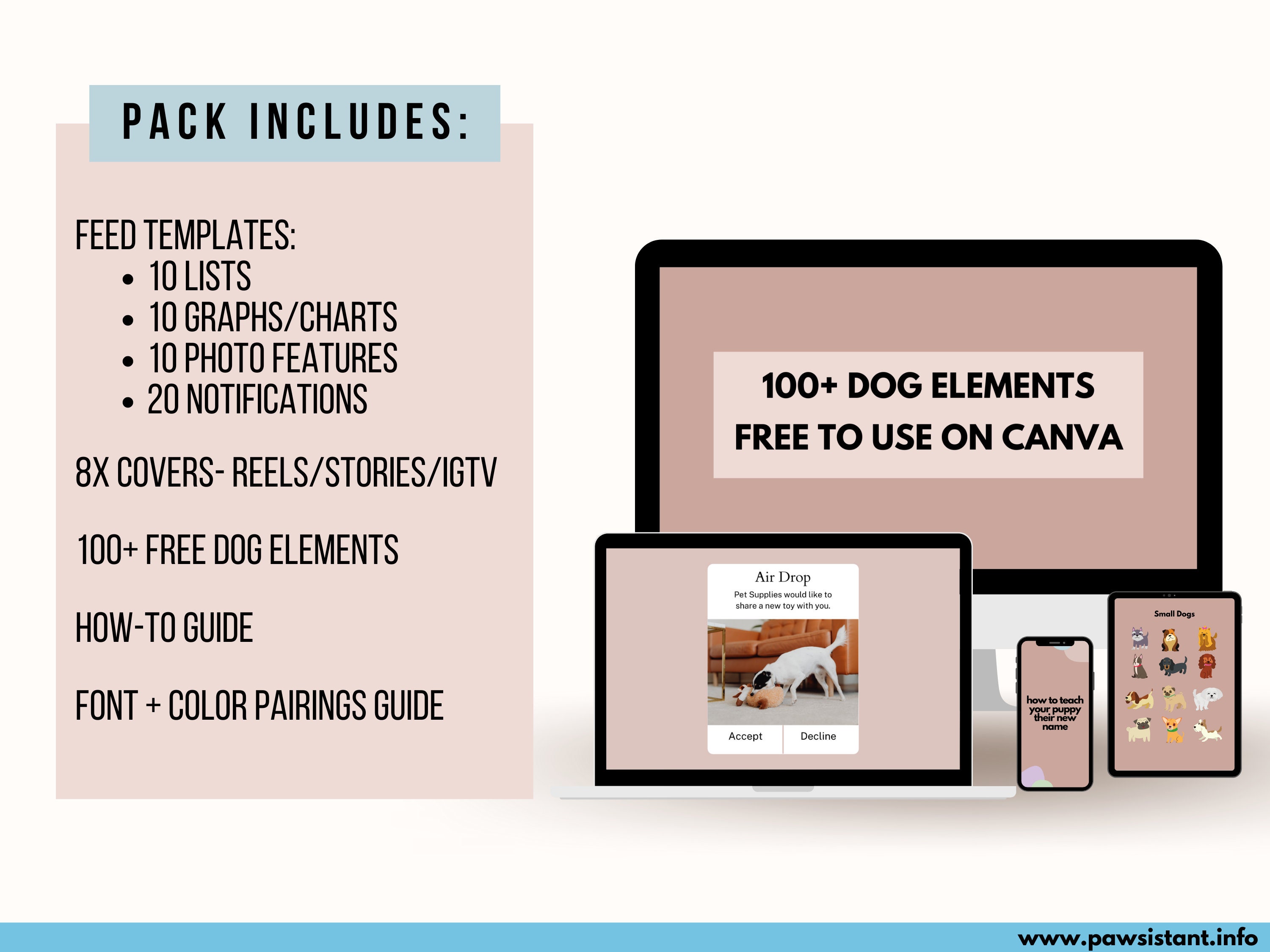 50 Instagram Templates for Dog Business Owner Pet Business | Etsy