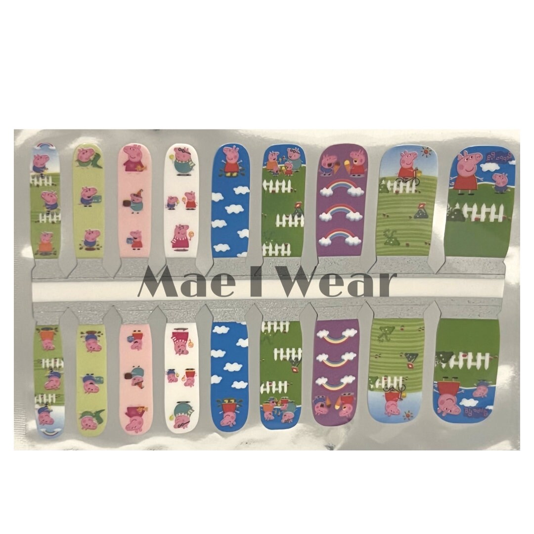 Peppa Pig - Nail Strips | Nail Wraps | Nail Decals| Nail Stickers| Kids ...