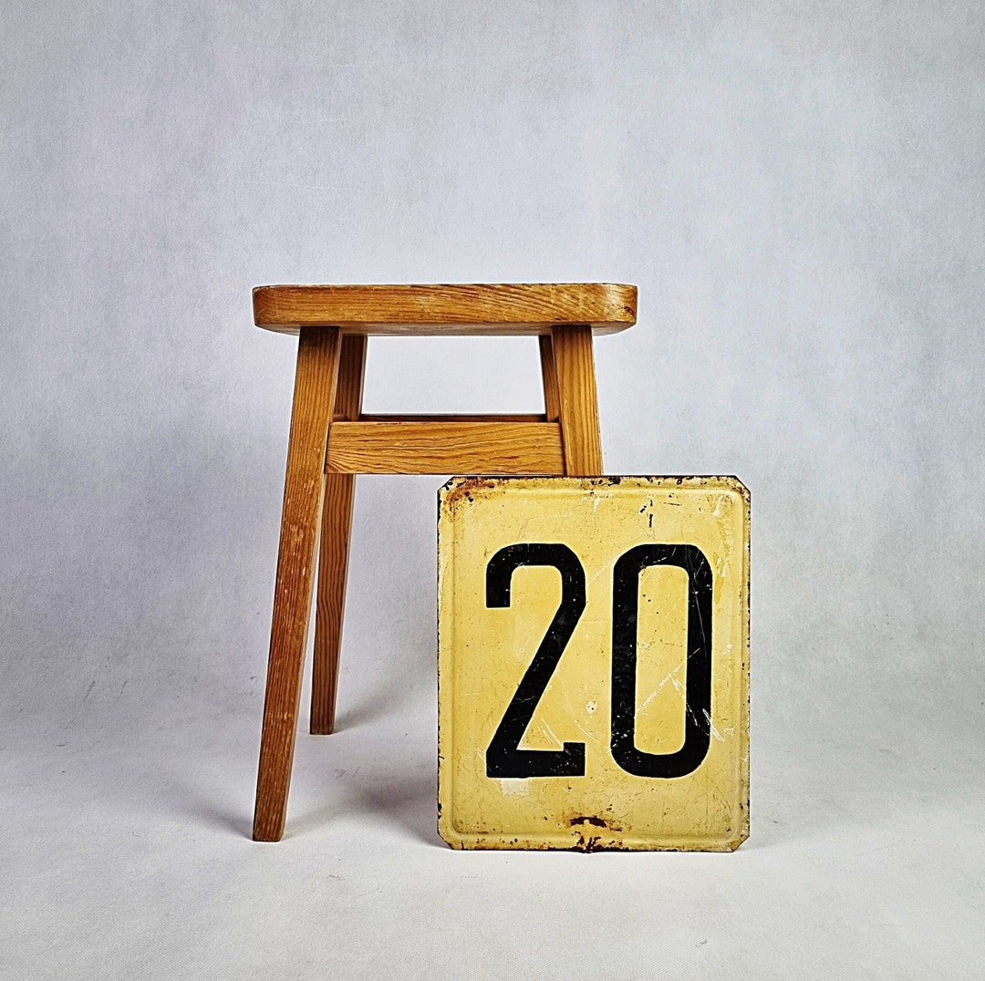 Vintage Metal Plaque, Industrial Number 20, Room Equipment, Wall ...