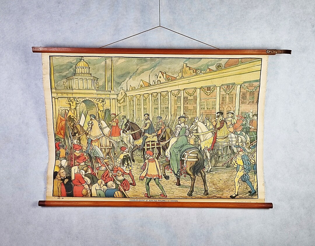 Educational Board, School Chart, Vintage Drop-down Board, Edmond Van ...