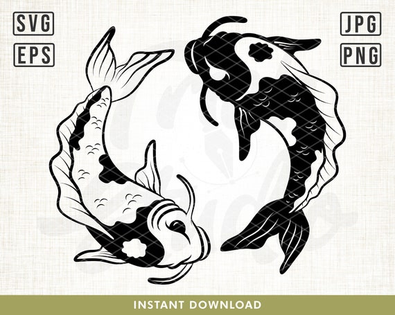Koi Fish Svg Files Carp Svg Japanese Traditional Oriental | Etsy
