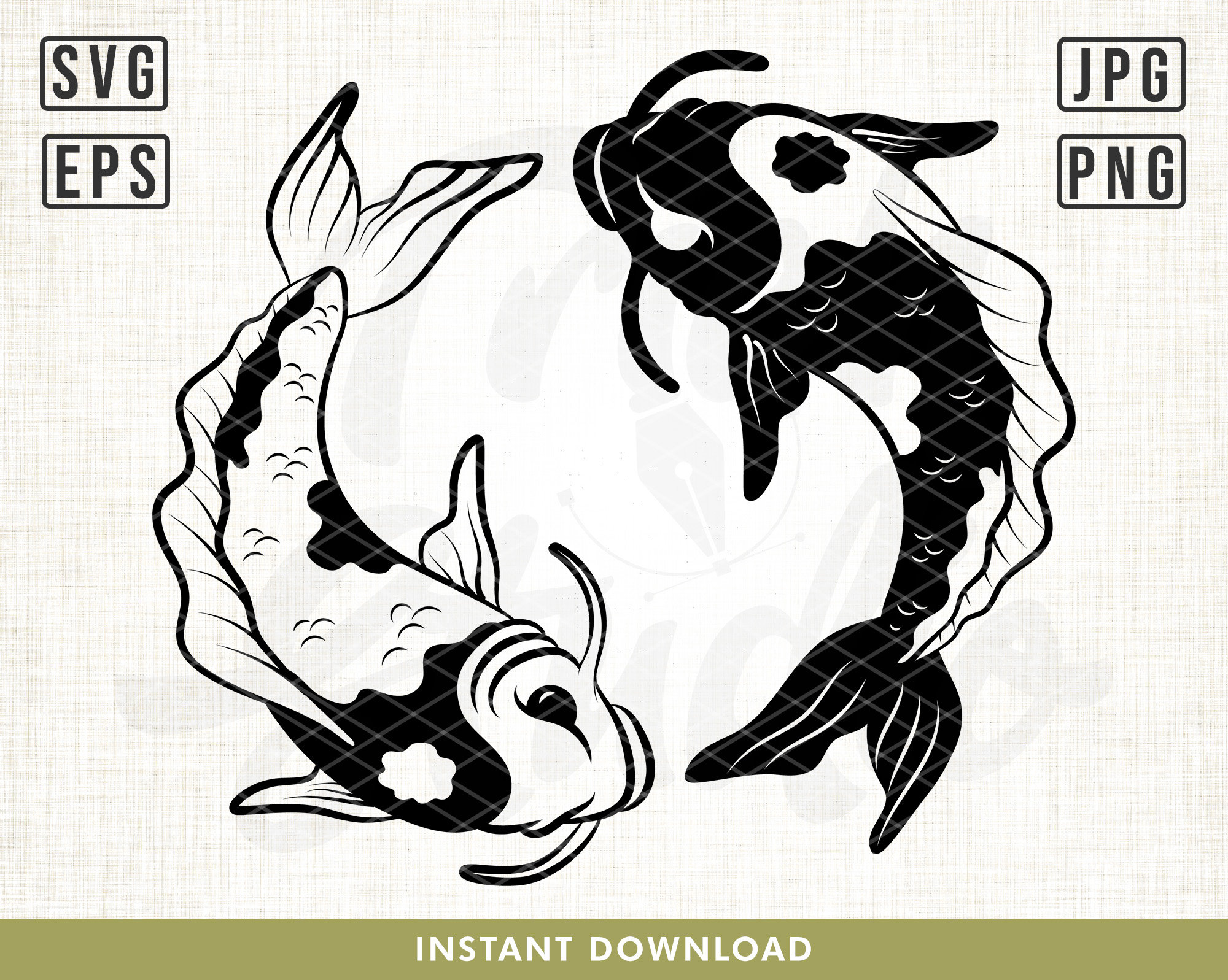 Koi Fish Svg Files Carp Svg Japanese Traditional Oriental - Etsy Australia