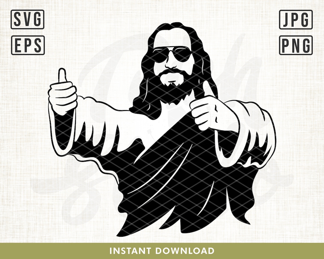 Cool Jesus Svg, Jesus Peace Sign Clipart, Son of God Svg, Religion Svg ...
