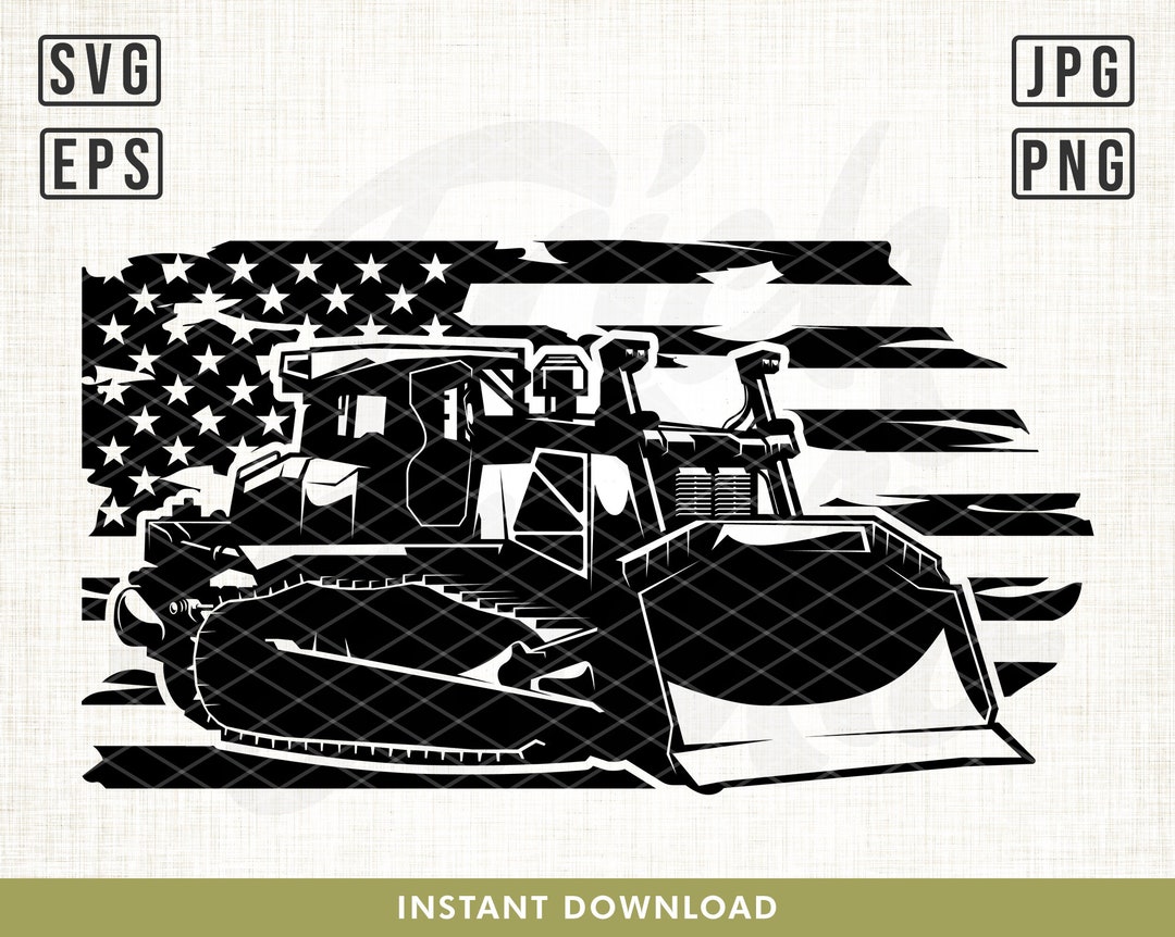 USA Bulldozer Svg, Heavy Equipment Truck Svg, Bulldozer Driver Svg, USA ...