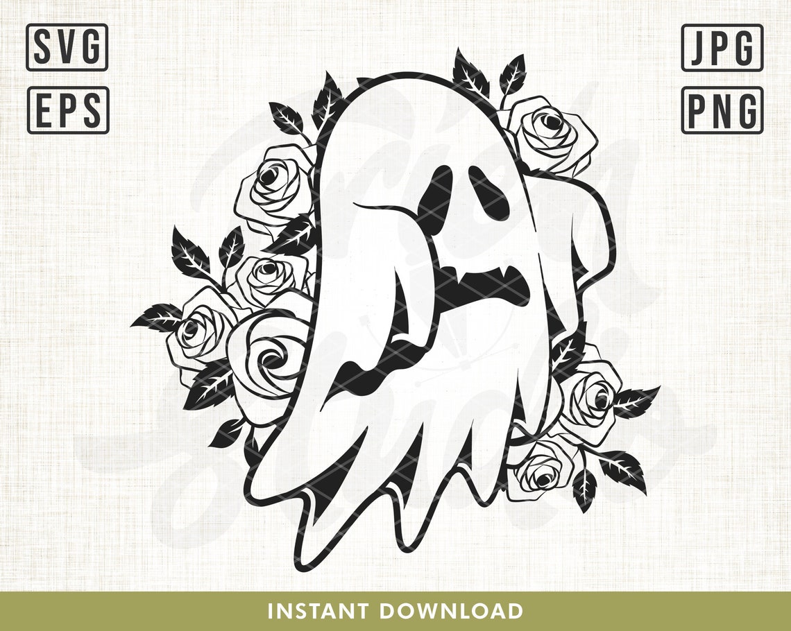 Ghost SVG Floral Ghost Svg Ghosts Svg Carry Ghost Svg | Etsy