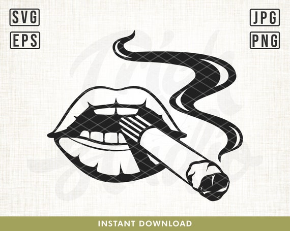 Lips Smoking Svg File Smoking Cannabis Svg Smoking Marijuana | Etsy
