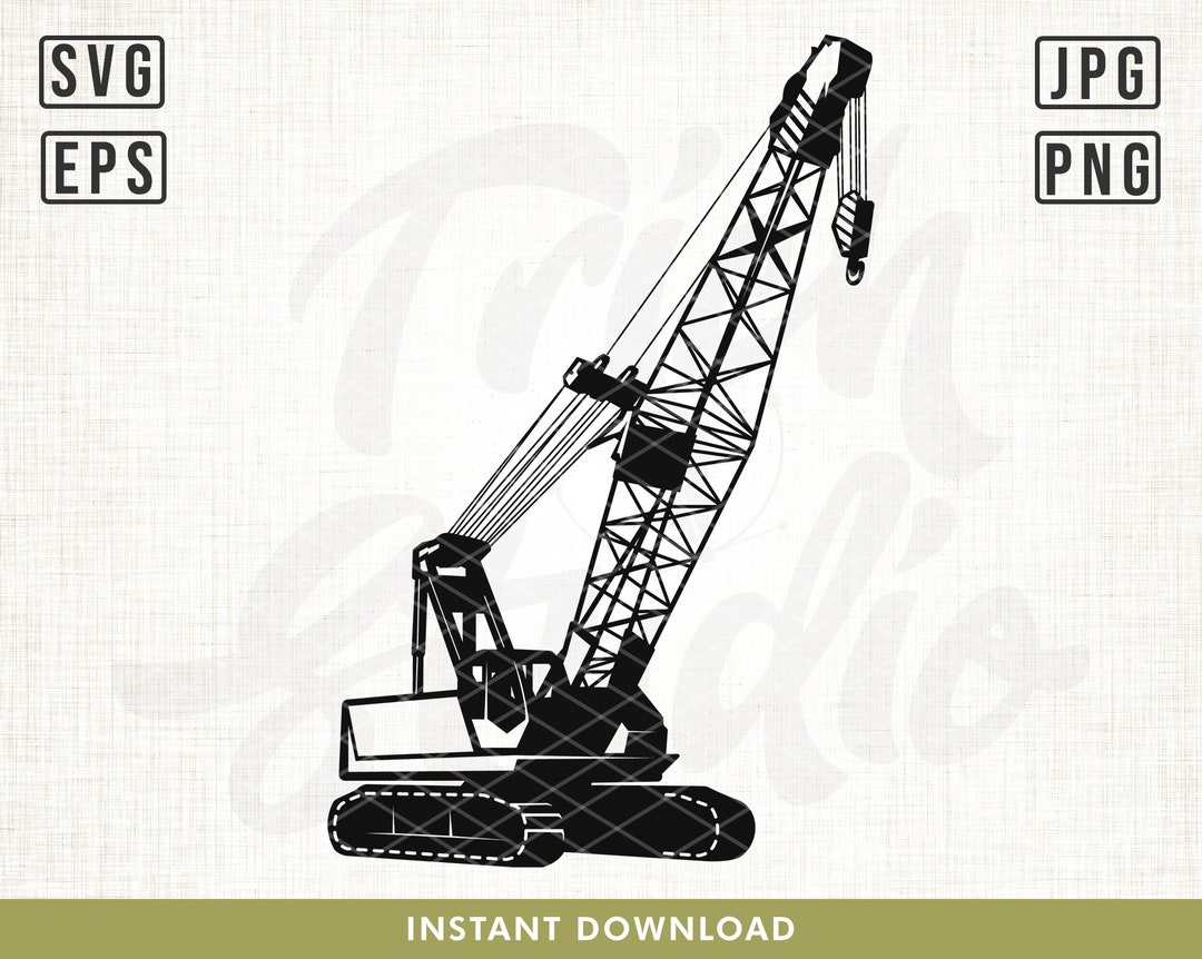 Crane Svg, Crawler Crane Svg, Crane Clipart, Construction Svg ...