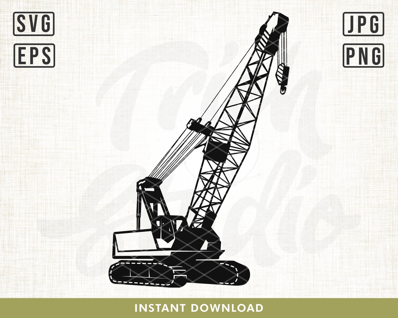 Crane Svg Crawler Crane Svg Crane Clipart Construction Svg - Etsy