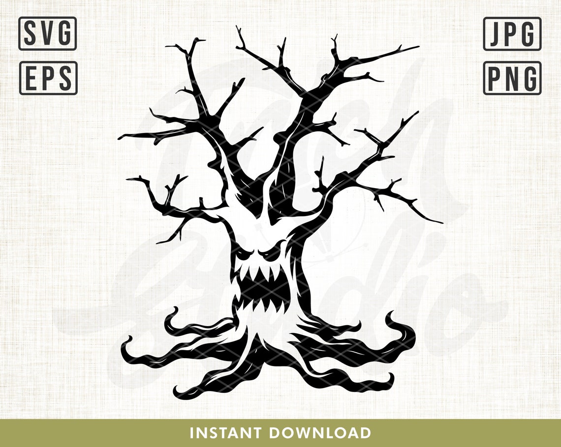 Monster Tree Svg Haunted House Svg Spooky Tree Svg - Etsy