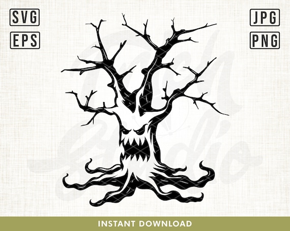 Monster Tree Svg Haunted House Svg Spooky Tree Svg - Etsy