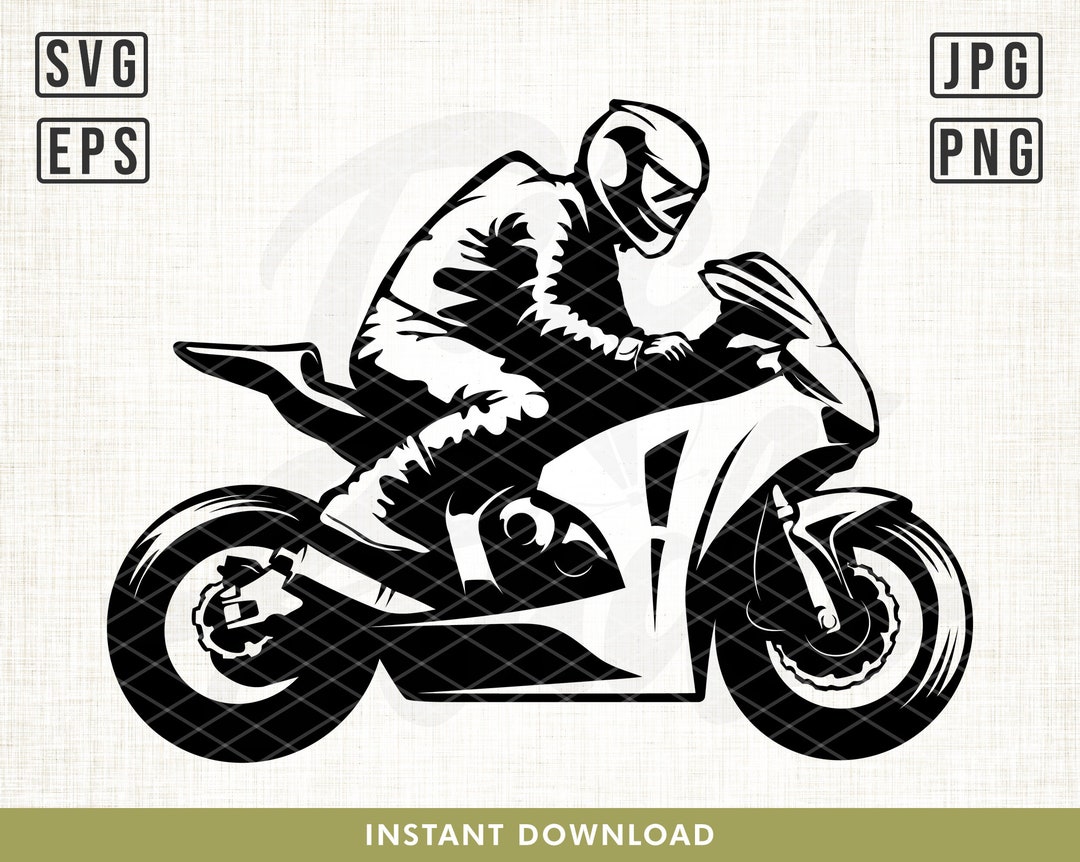 Super Bike Svg, Big Bike Rider Svg, Motorbike Svg, Racing Bike Svg ...