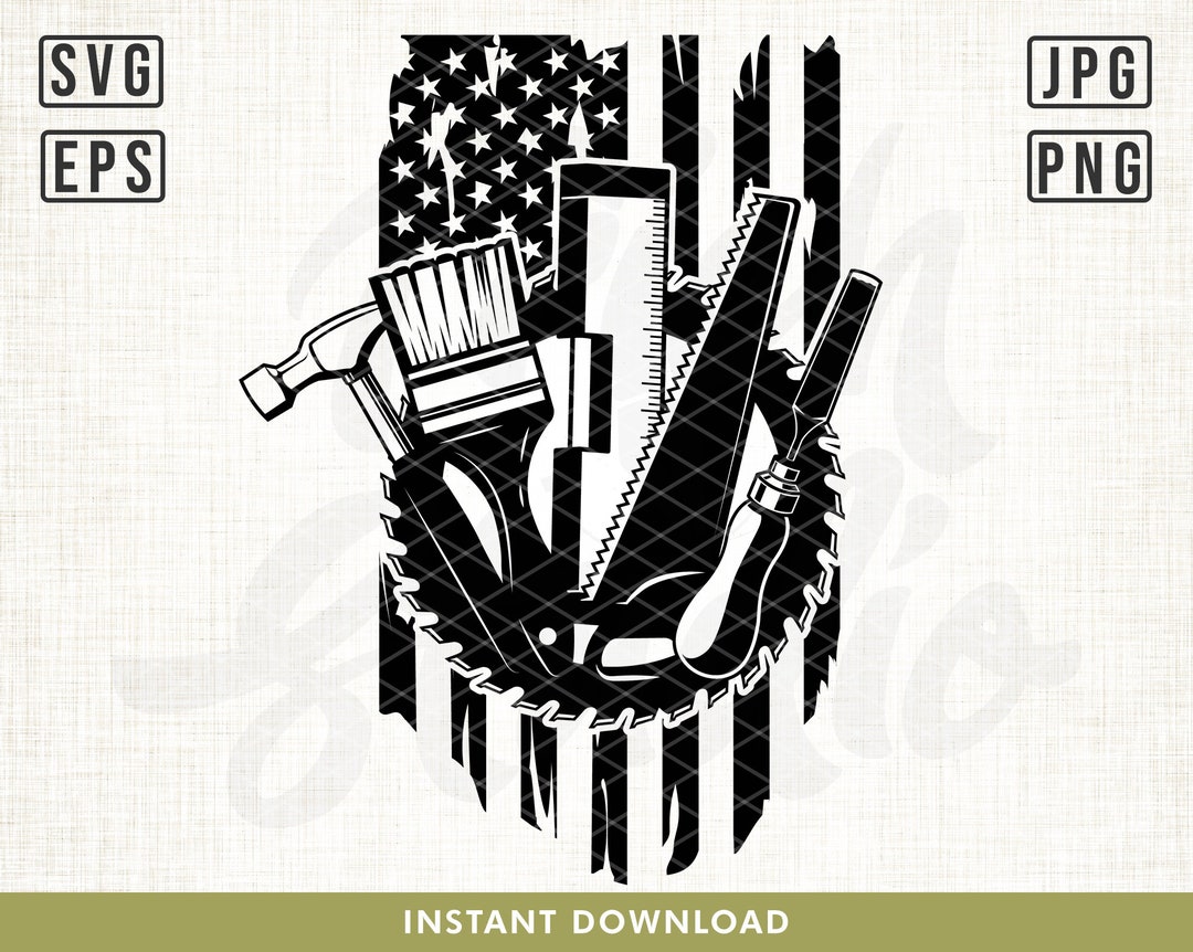 USA Carpenter Tools Svg, Carpenter Gear Svg, Carpenter Svg, Workshop ...