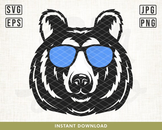 Bear in Sunglasses SVG Bear SVG Bear Roar SVG Bear Design | Etsy