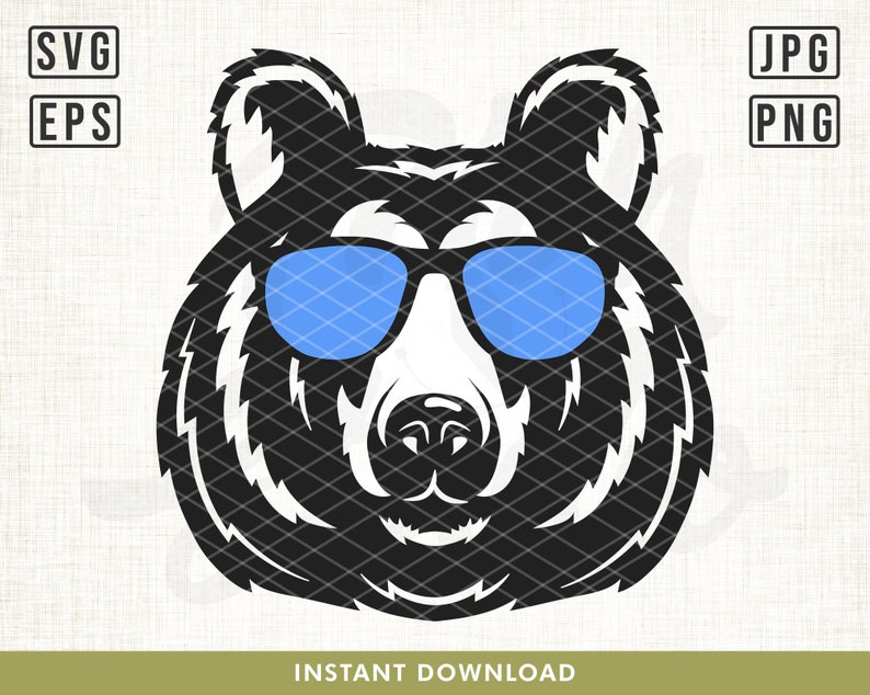 Bear in Sunglasses SVG Bear SVG Bear Roar SVG Bear Design | Etsy