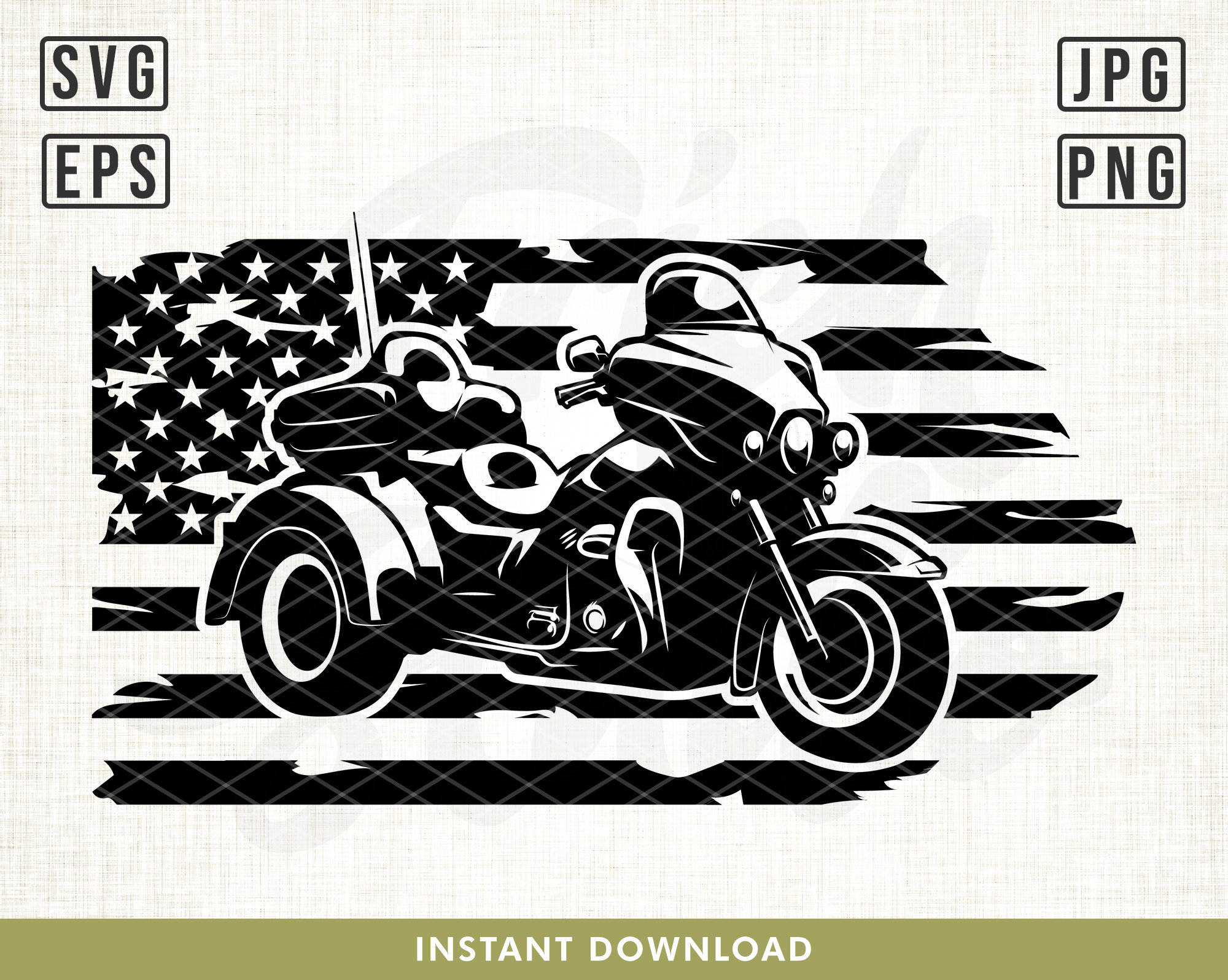 US Trike Motorcycle Svg, Trike Bike Clipart, Trike Motor Svg ...