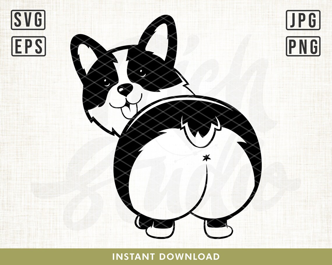 Corgi Butt Svg File Cute Corgi Dog Svg Dog Butt Svg Cute | Etsy
