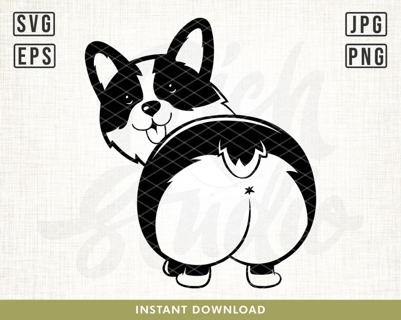 Corgi Butt Svg File Cute Corgi Dog Svg Dog Butt Svg Cute | Etsy