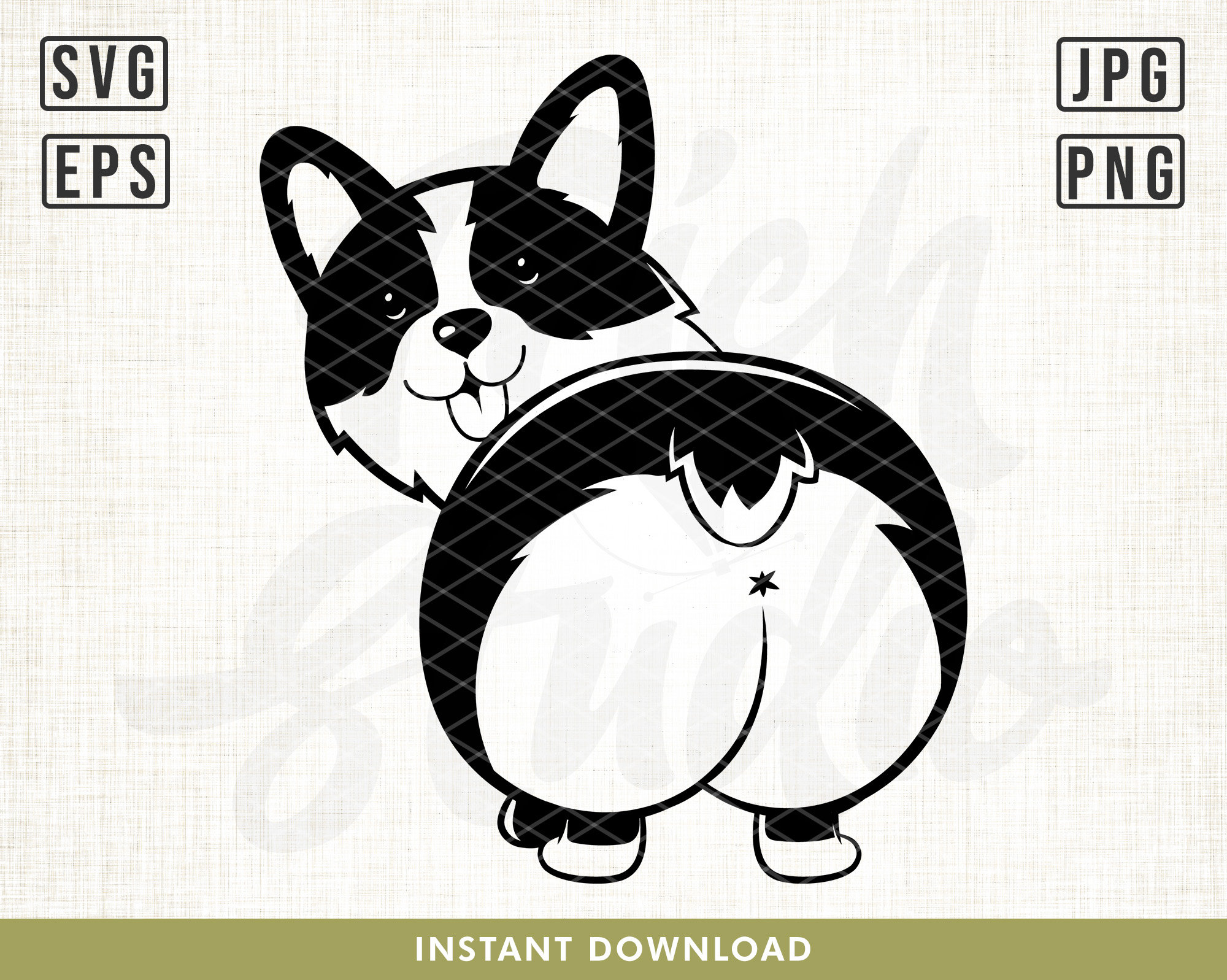 Corgi Butt Svg File, Cute Corgi Dog Svg, Dog Butt Svg, Cute Animal Svg ...