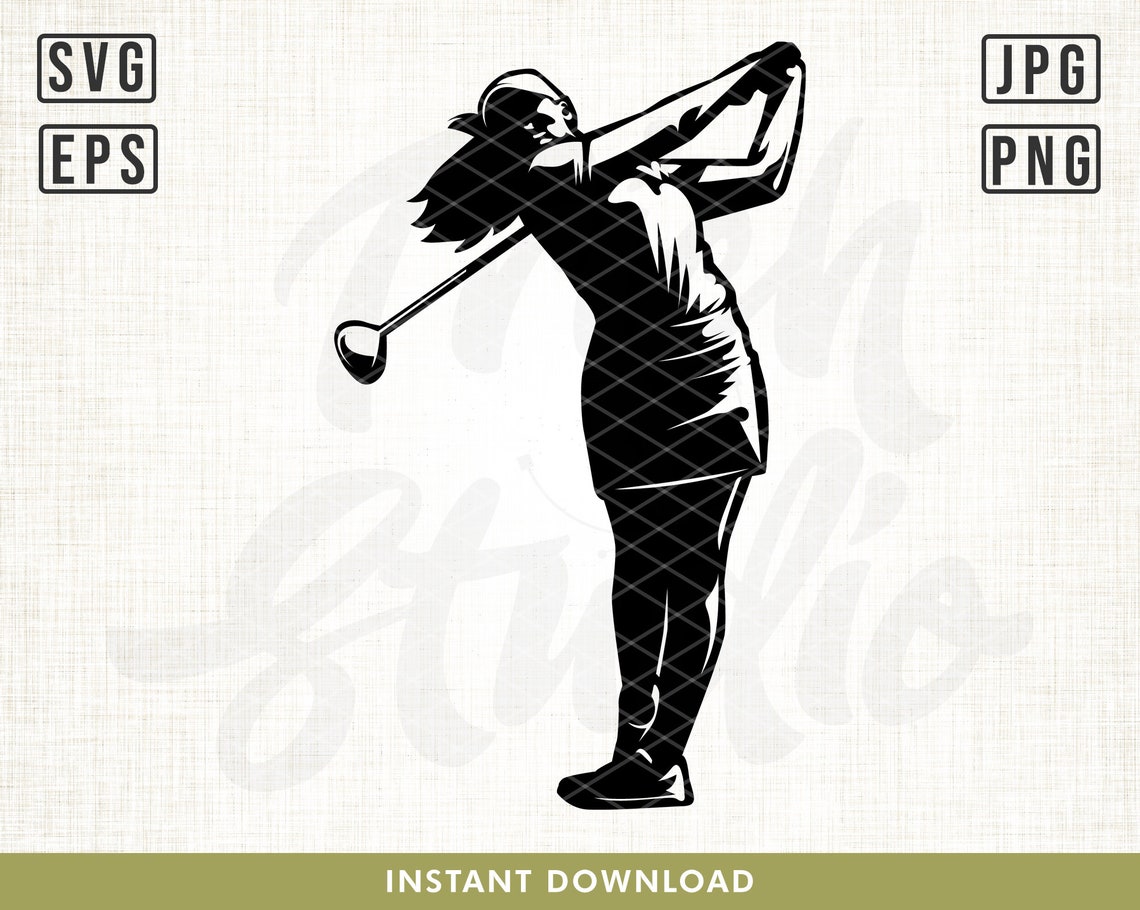 Female Golfer Svg, Golf Svg, Golfing Svg, Golf Player Svg, Golf Clubs ...