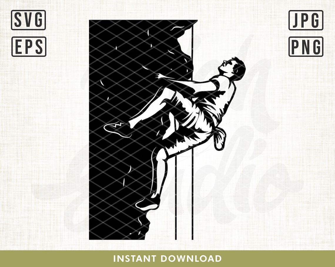Rock Climbing Svg Climbing Svg Male Climber Svg Mountain | Etsy