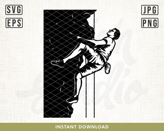 Rock Climbing Svg Climbing Svg Male Climber Svg Mountain | Etsy