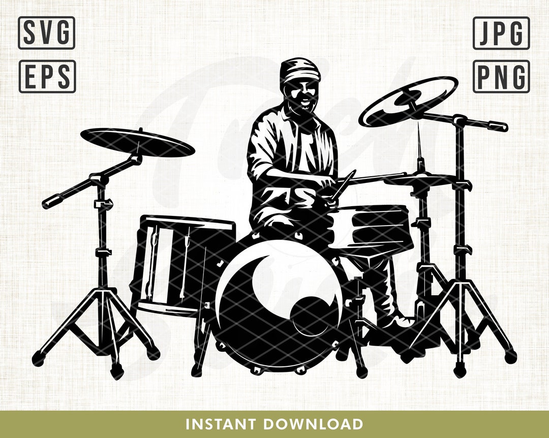 Drummer Svg, Drums Svg, Drum Set Svg, Musical Instrument Svg, Band Svg ...