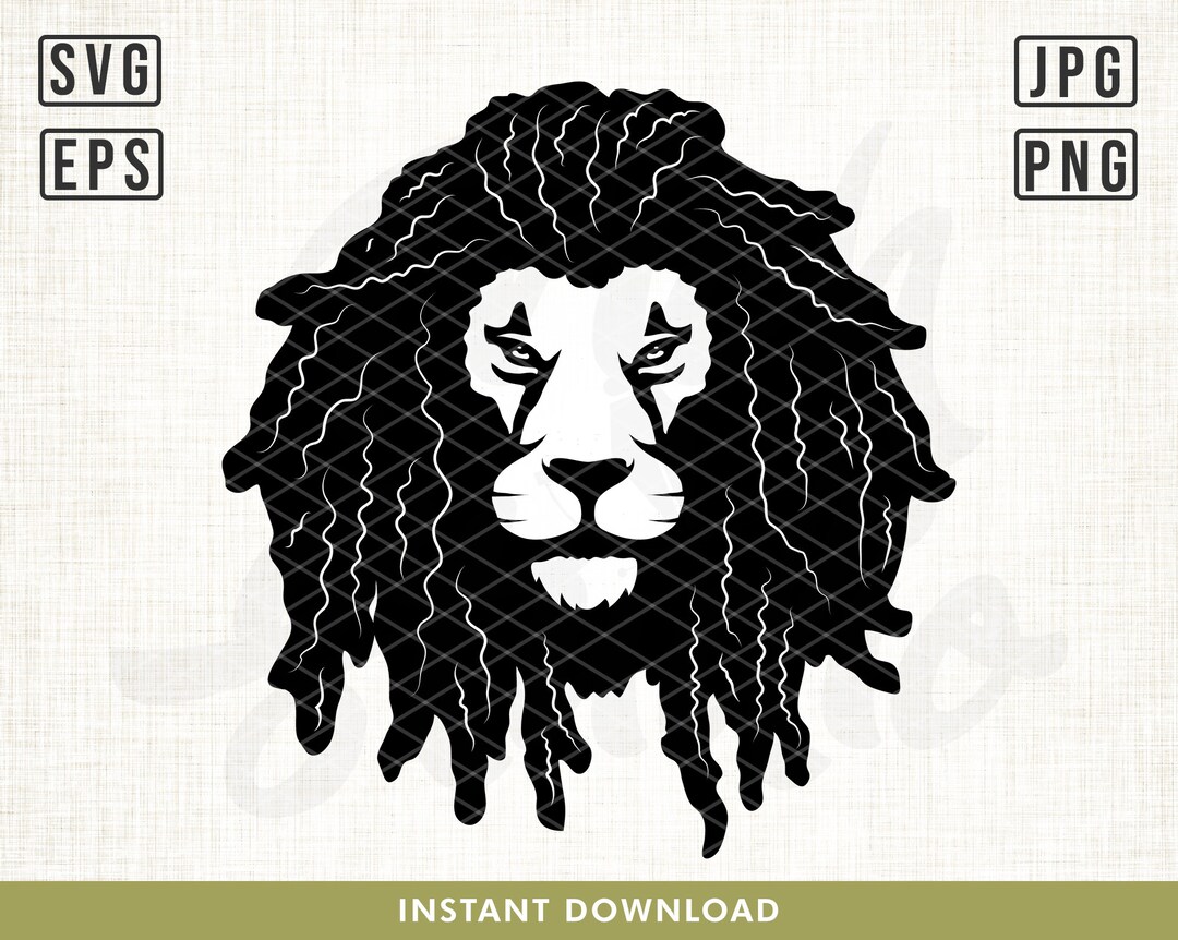 Rasta Reggae Lion Svg, Rasta Lion Svg, Dreads Svg, Braids Svg ...