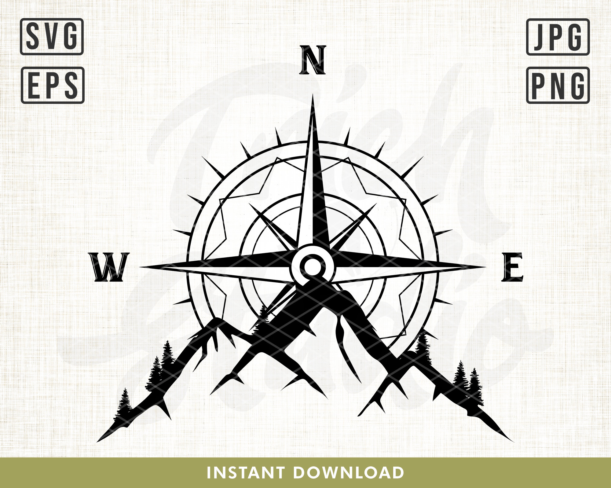 Kompass Svg, Kompass und Berge Svg, Kompass und Wald Svg, Natur Svg ...