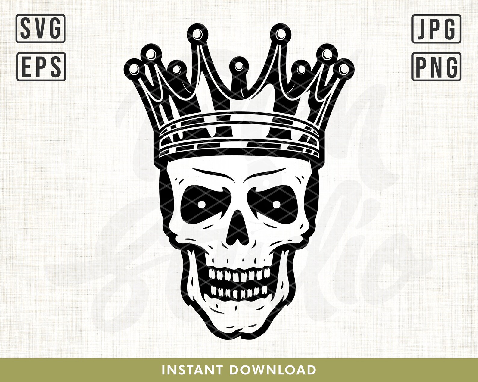 Skull With Crown Svg, King Skull Svg, Crown Skull Svg, Skull Cut File ...