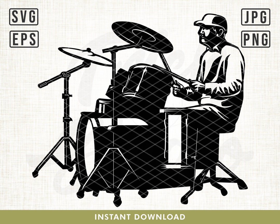 Drummer Svg, Drums Svg, Drum Set Svg, Musical Instrument Svg, Band Svg ...
