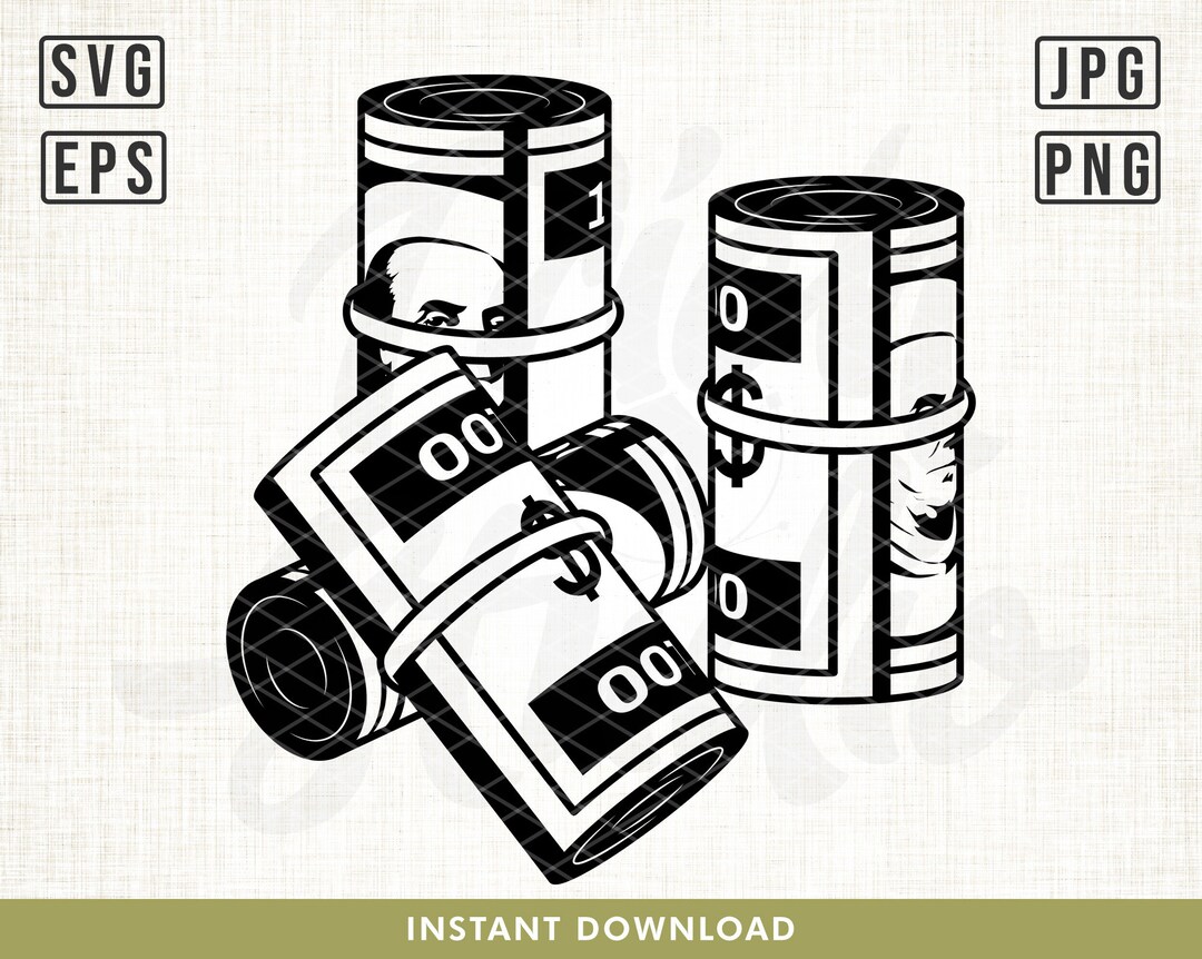 Money Svg, Rolling Money Svg, Money Bill Svg, 100 Dollar Svg, Dollar ...