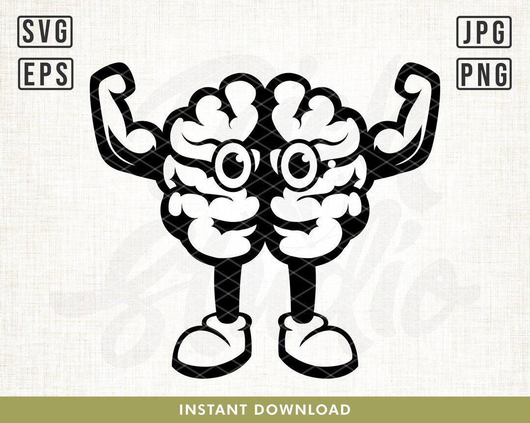 Brain Svg, Mental Health Svg, Brain Mascot Svg, Mind Svg, Mental Svg ...