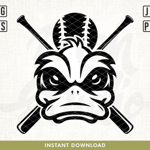 Baseball Duck Svg - Etsy
