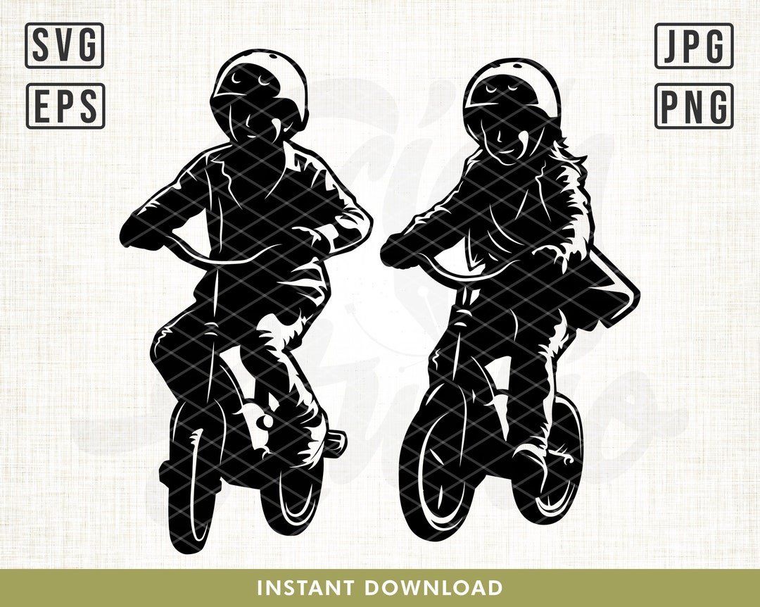 Kids Biker Svg, Bike Svg, Boy and Girl Biker Svg, Kids Playing Svg ...