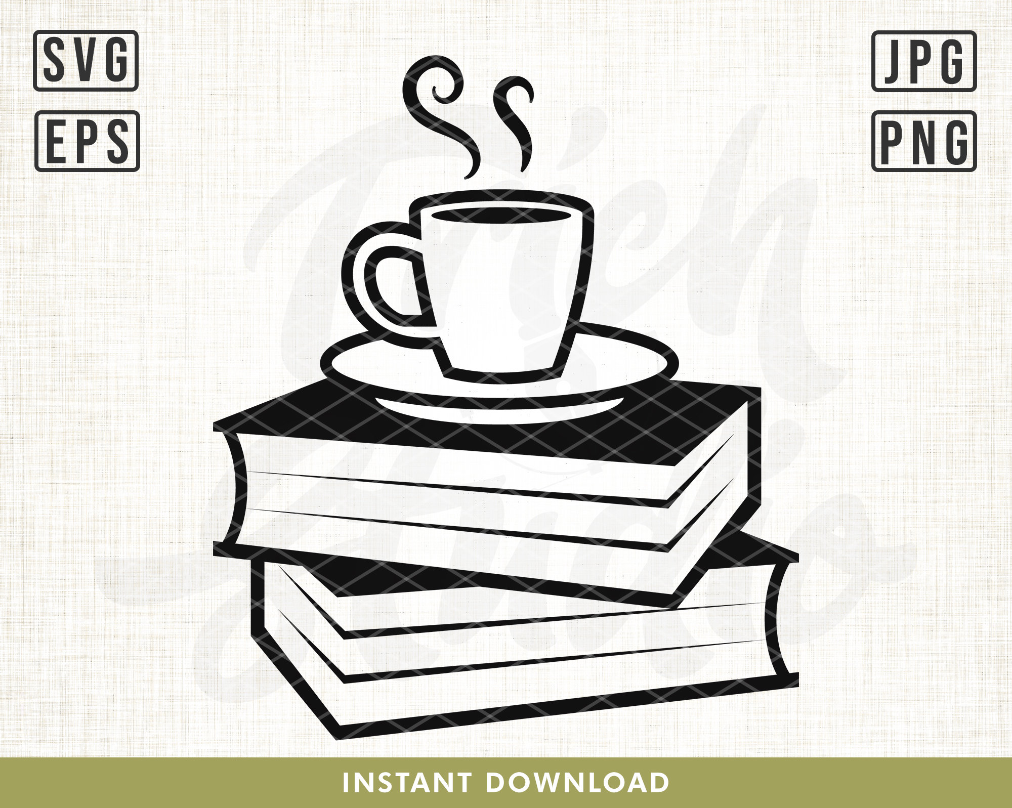 Books and Coffee Svg Book Lover Svg File Coffee Lover Svg | Etsy