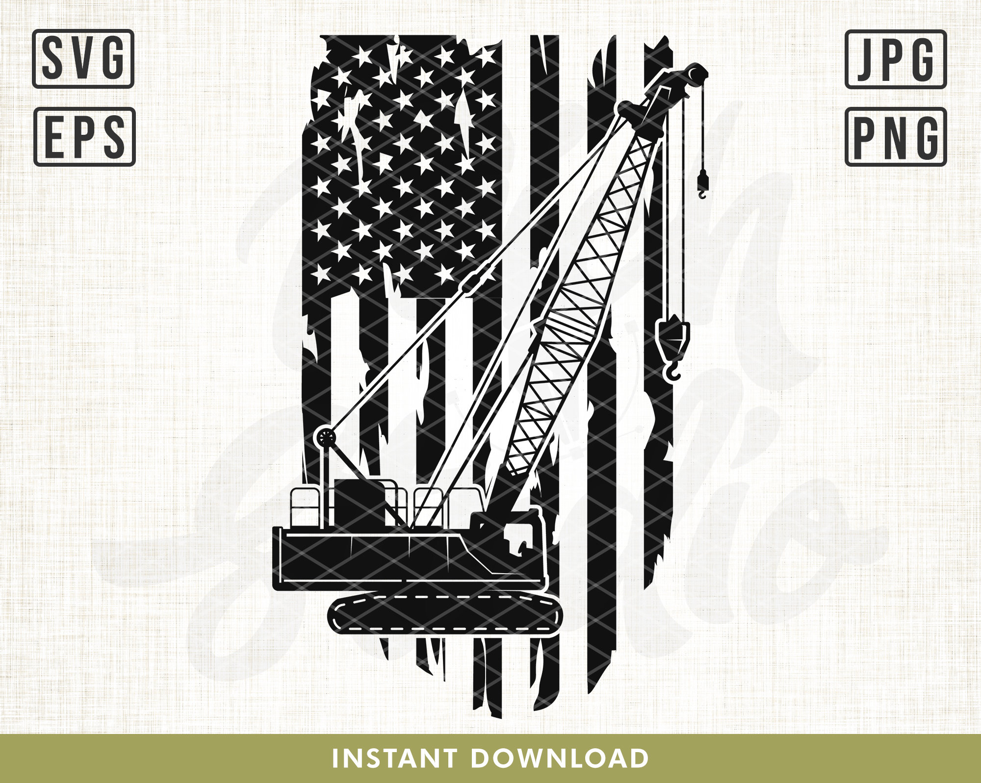 US Crane Svg, Crawler Crane Svg, Crane Clipart, Construction Svg ...