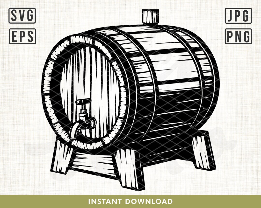 Wooden Barrel Svg File, Barrel Svg, Beer Barrel Svg, Wine Barrel Svg ...