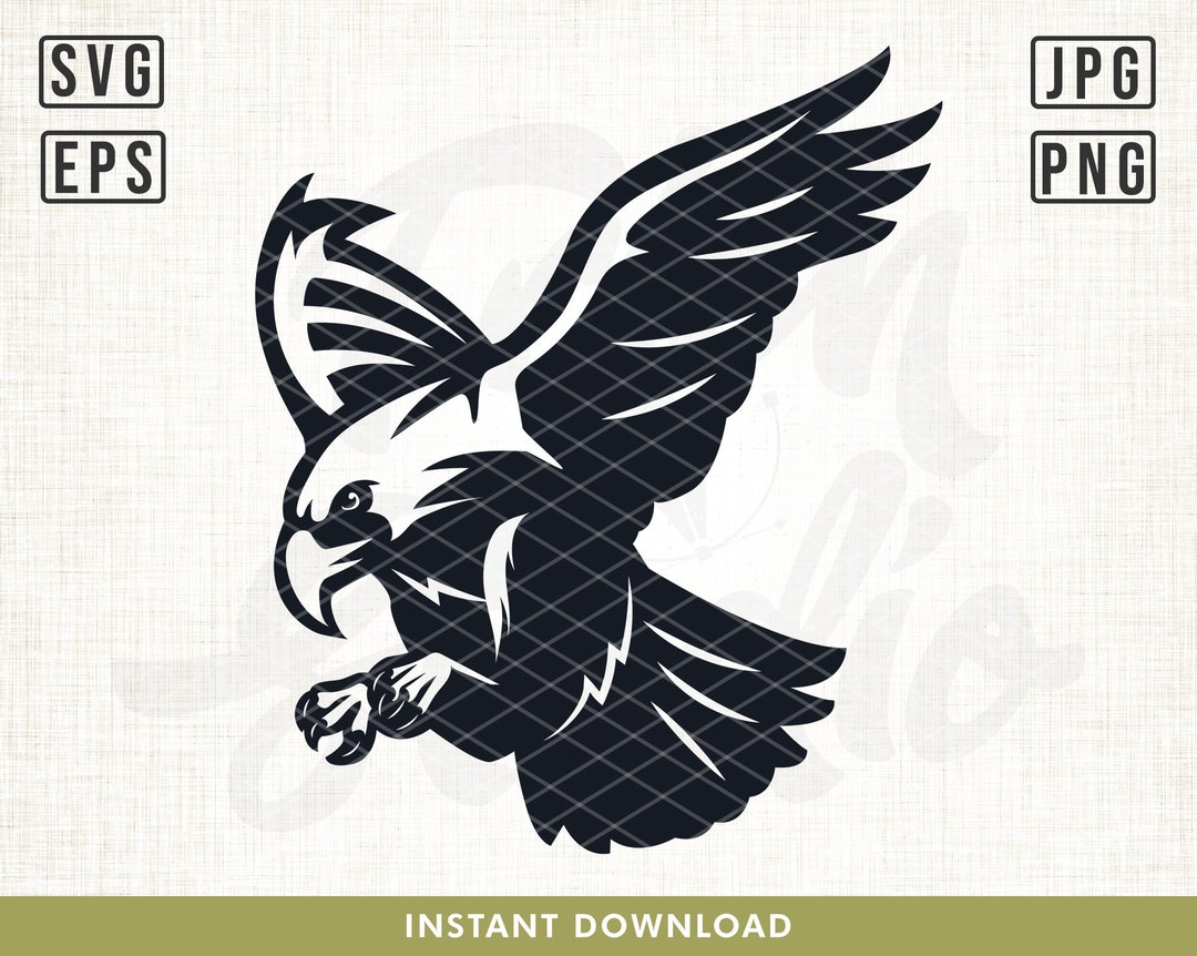 Hawk Svg, Flying Hawk Svg, Sports Game Svg, Team Shirt Svg, Hawk Vector ...