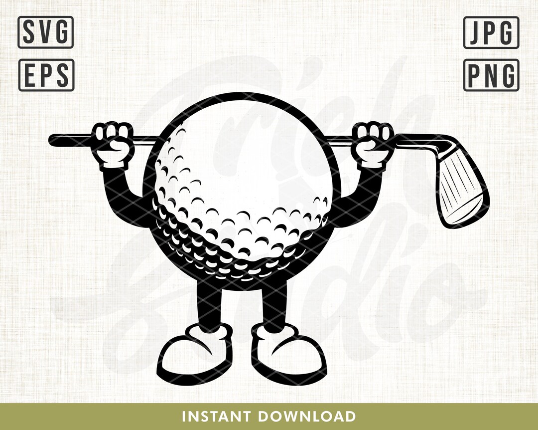 Golf Ball Mascot Svg, Golf Svg, Golf Clipart, Golf Team Svg, Golf Game ...