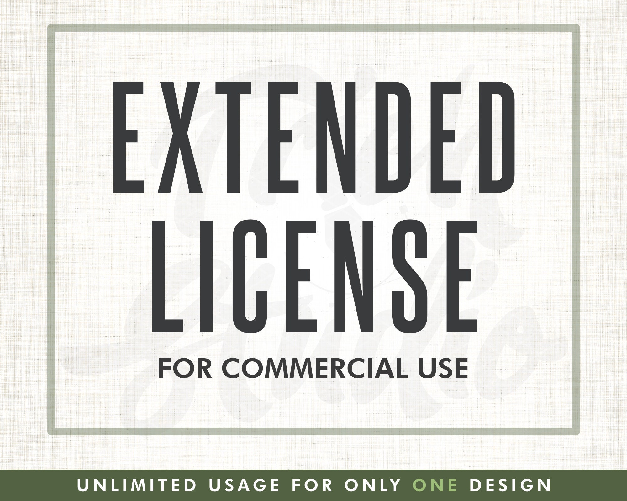 Extended License for Commercial and Personal Use Unlimited | Etsy
