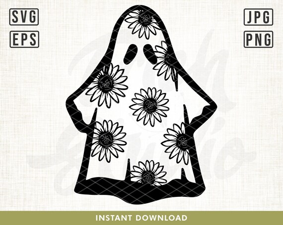 Daisy Ghost Svg Spooky Ghost Svg Halloween Svg Cute Ghost - Etsy